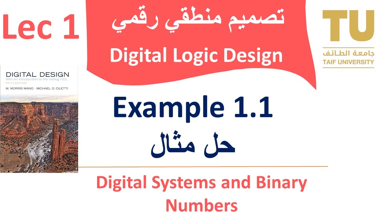 Digital Logic Design | Example 1.1 solution | تصميم منطقي رقمي | شرح ...