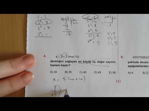 Karekök YKS(LYS) MODÜLER ARİTMETİK Test-1 Matematik Anlatımlı Çözümleri