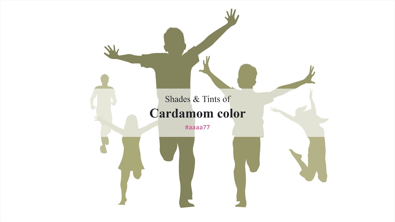 Shades & Tints of Cardamom color #aaaa77 A Warm Green color #979769 ...