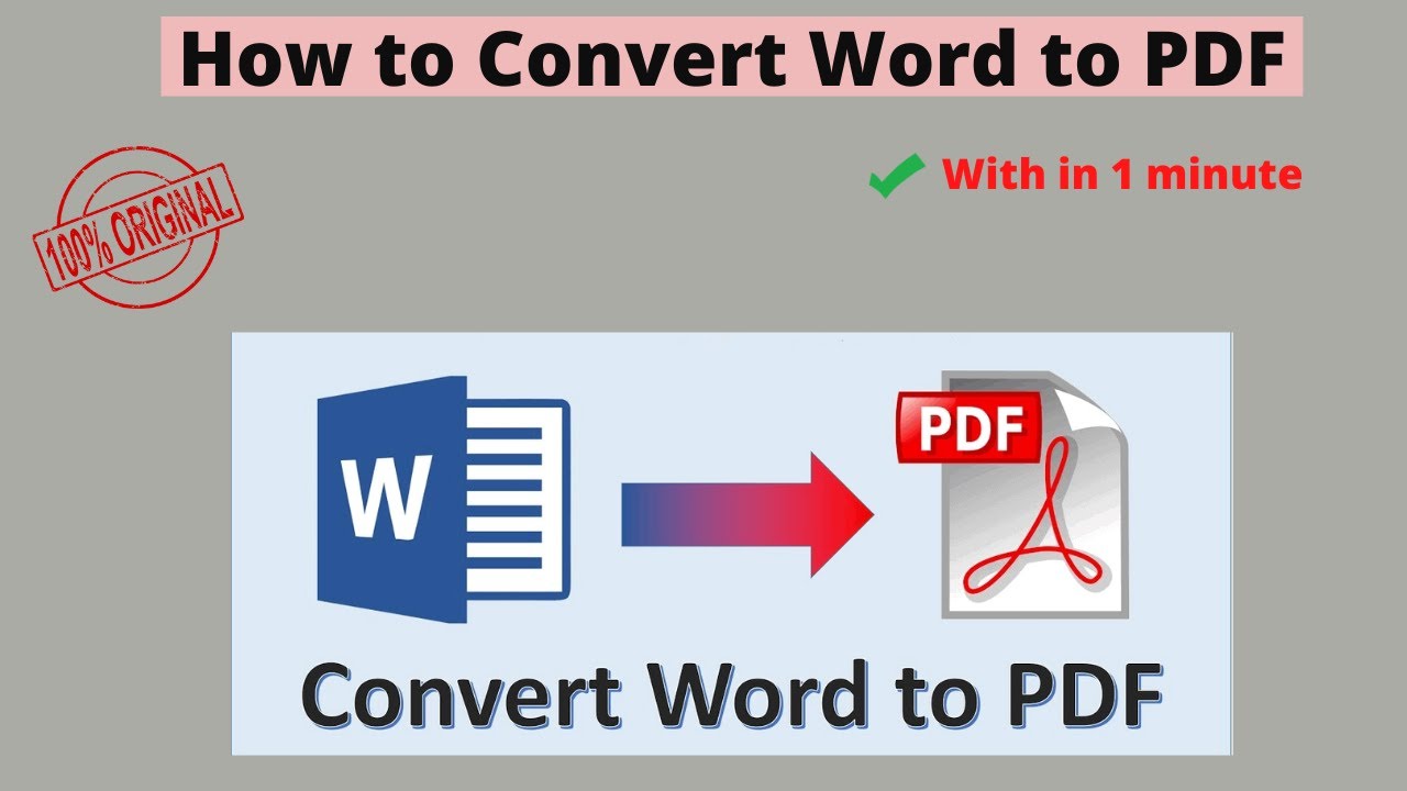 How to Convert Word to PDF | Convert from Word to PDF | Word to PDF ...