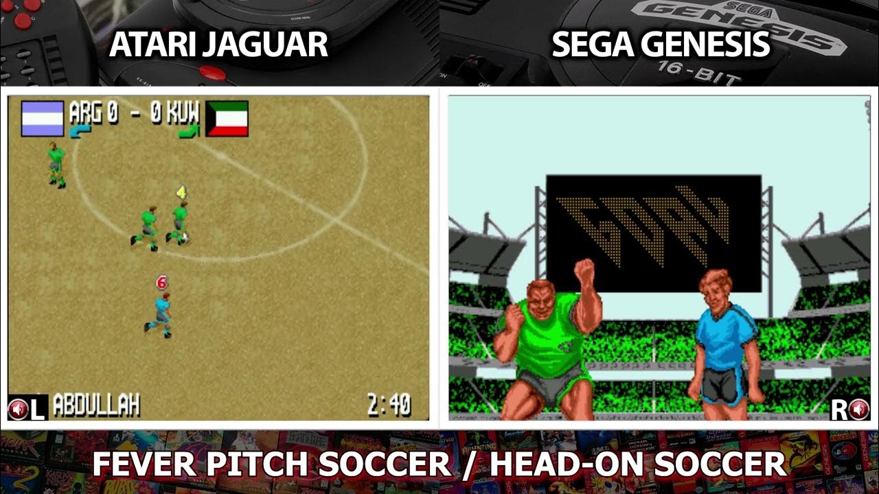 Sega Genesis vs Atari Jaguar | Fever Pitch Soccer / Head-On Soccer - YouTube