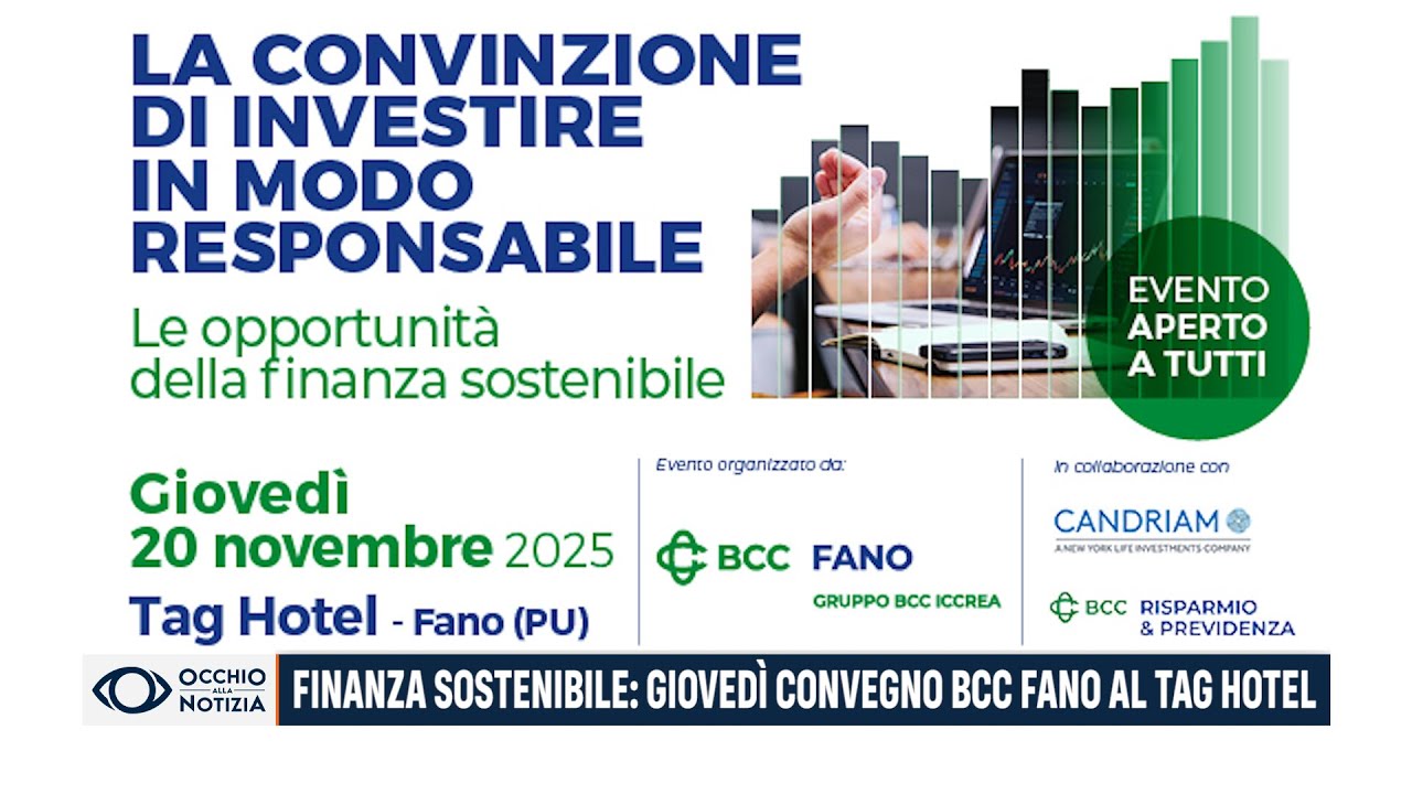 Finanza sostenibile: giovedì convegno BCC Fano al Tag Hotel - YouTube