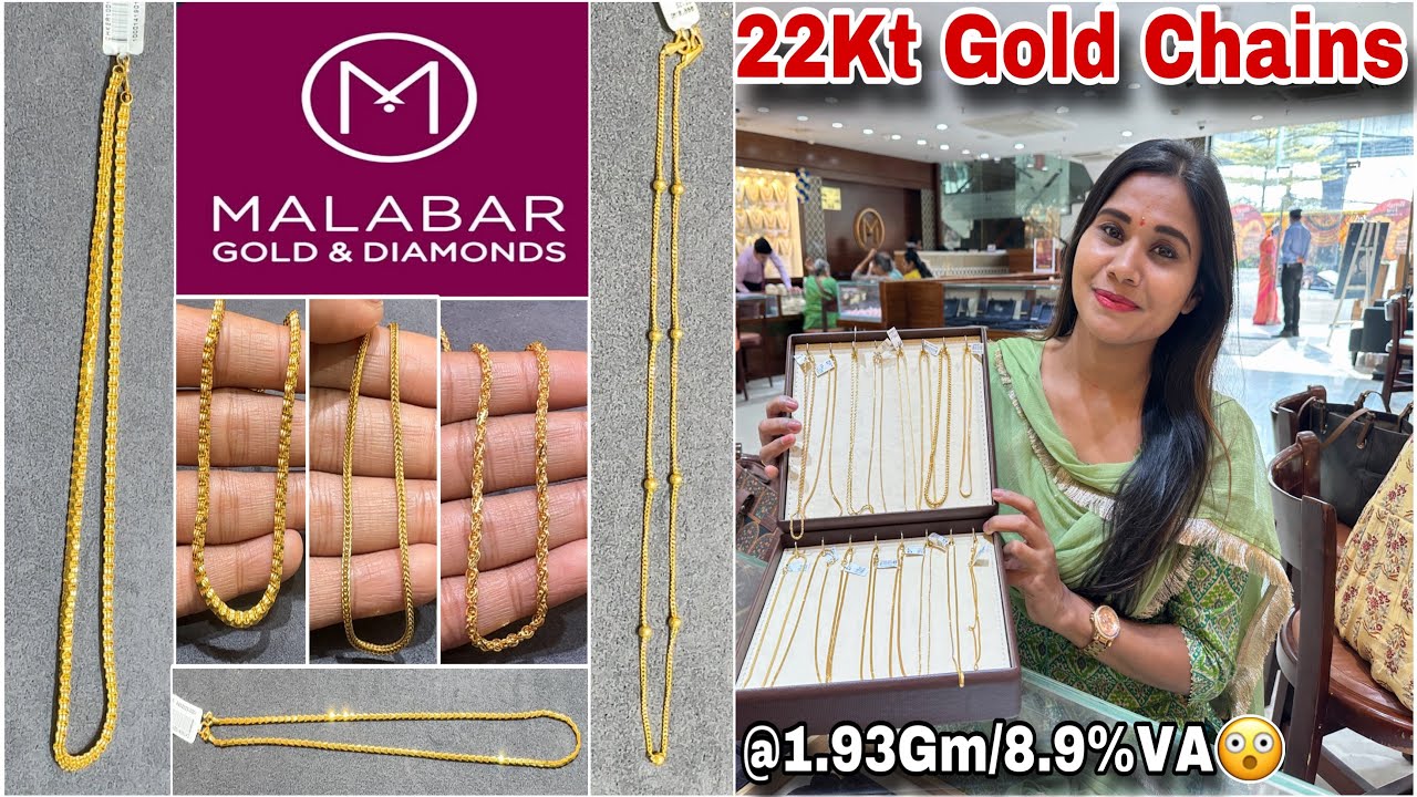 OMG Malabar Gold Chain Designs 1.93Gm Starts😳| Light Weight Daily Wear ...