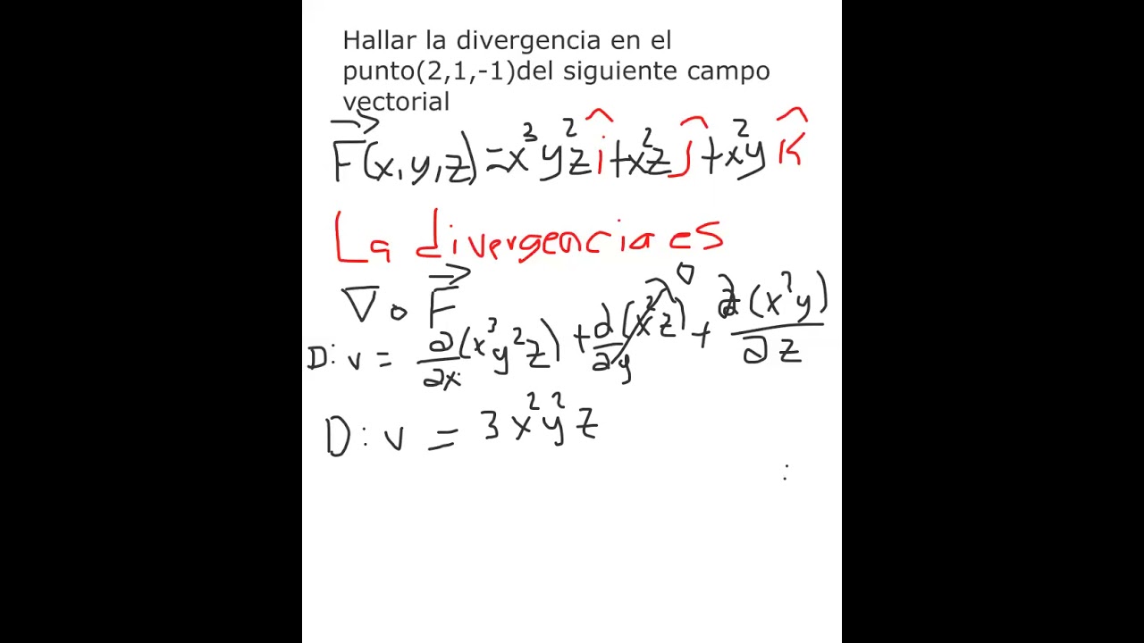 Cálculo vectorial Divergencia de una función vectorial - YouTube