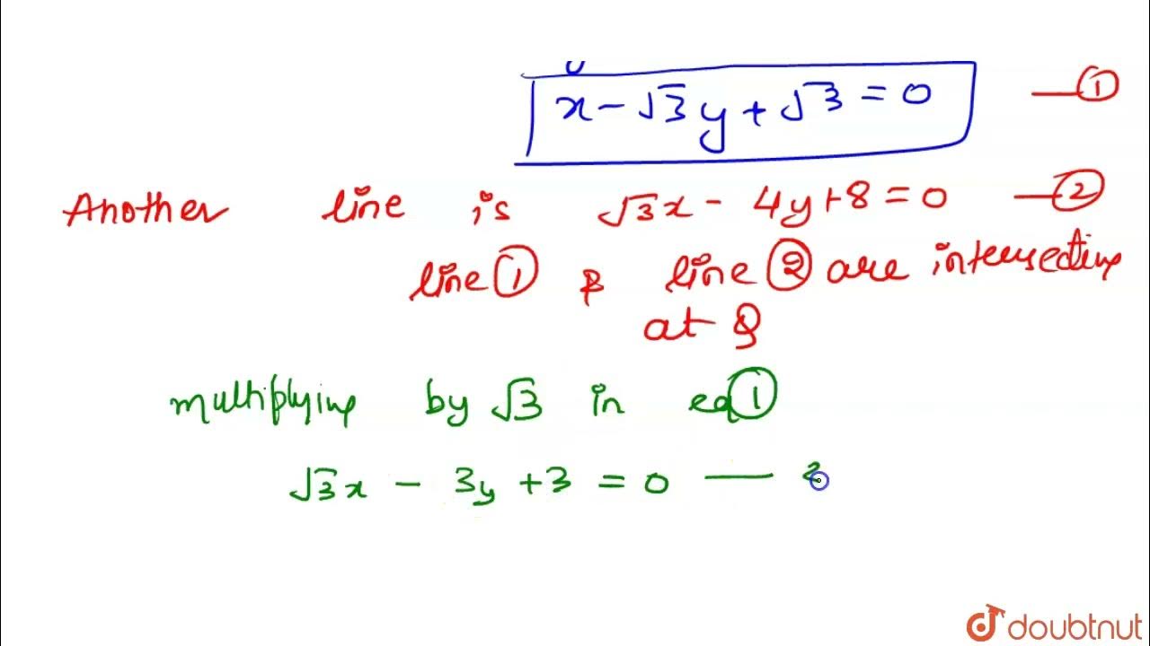 If the straight line drawn through the point P(sqrt3,2) and making an ...