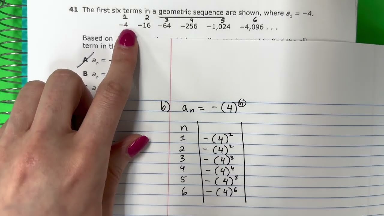 Algebra I STAAR 2022: Question 41: Geometric Sequence - YouTube