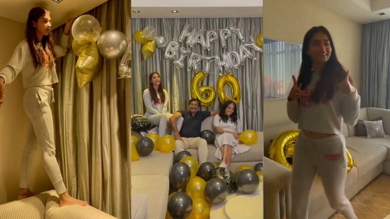 Pooja Hegde Celebrated Her Dad Manjunath Hegde's 60th birthday at home ...