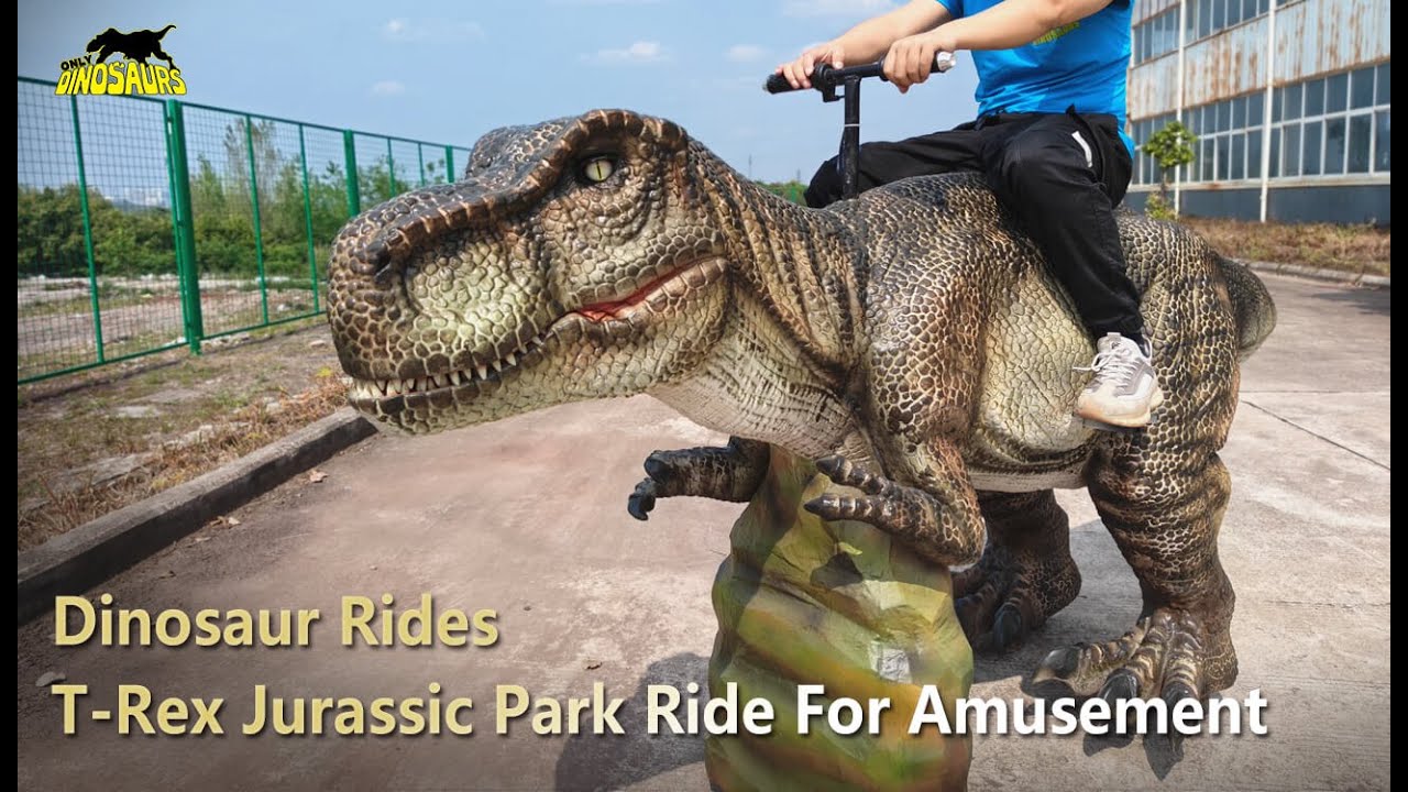 T-Rex Jurassic Park Ride For Amusement | Dinosaur rides - YouTube