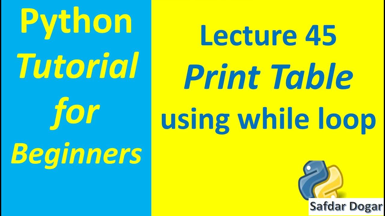 Print Table of Given Number in Python | Python Tutorial for Beginners ...