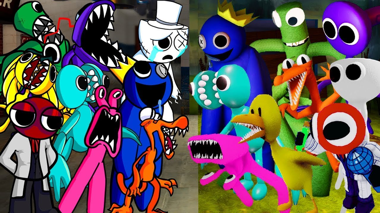 New Rainbow Friends VS New 2D Rainbow Friends (New Update) 🎶 FNF New ...