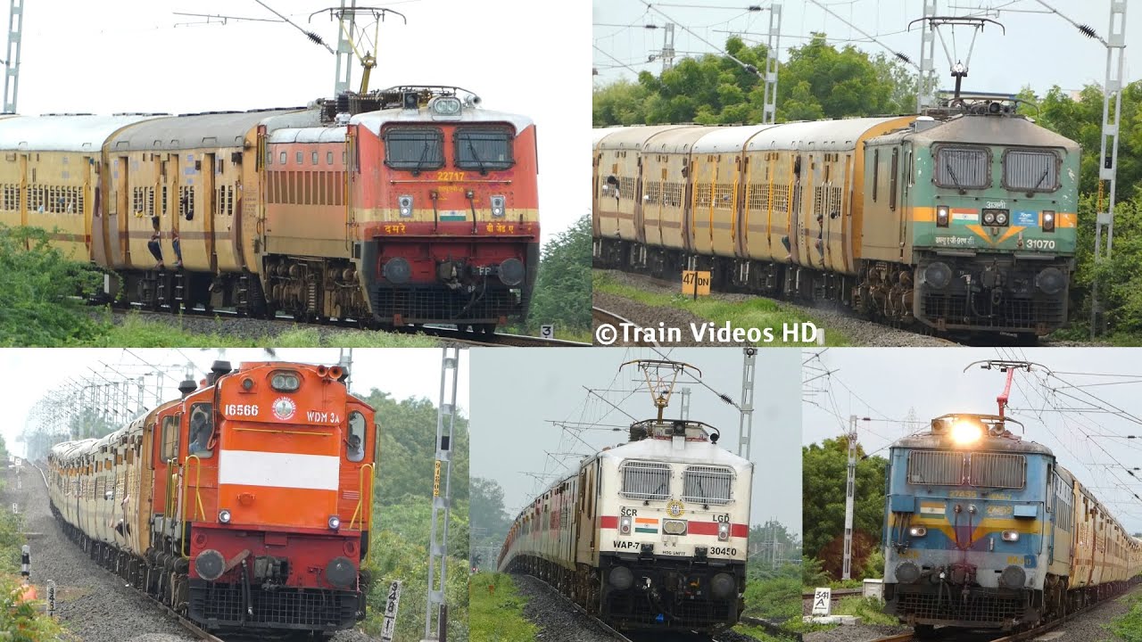 Powerful ELECTRIC vs Aggressive DIESEL Trains | WAP 7, WAP 4, WAG 7 ...