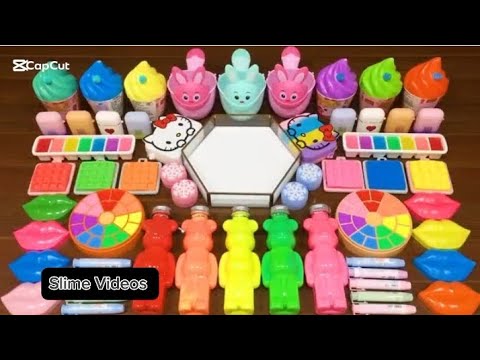 RAINBOW SLIME Mixing Random into GLOSSY Slime Videos - YouTube