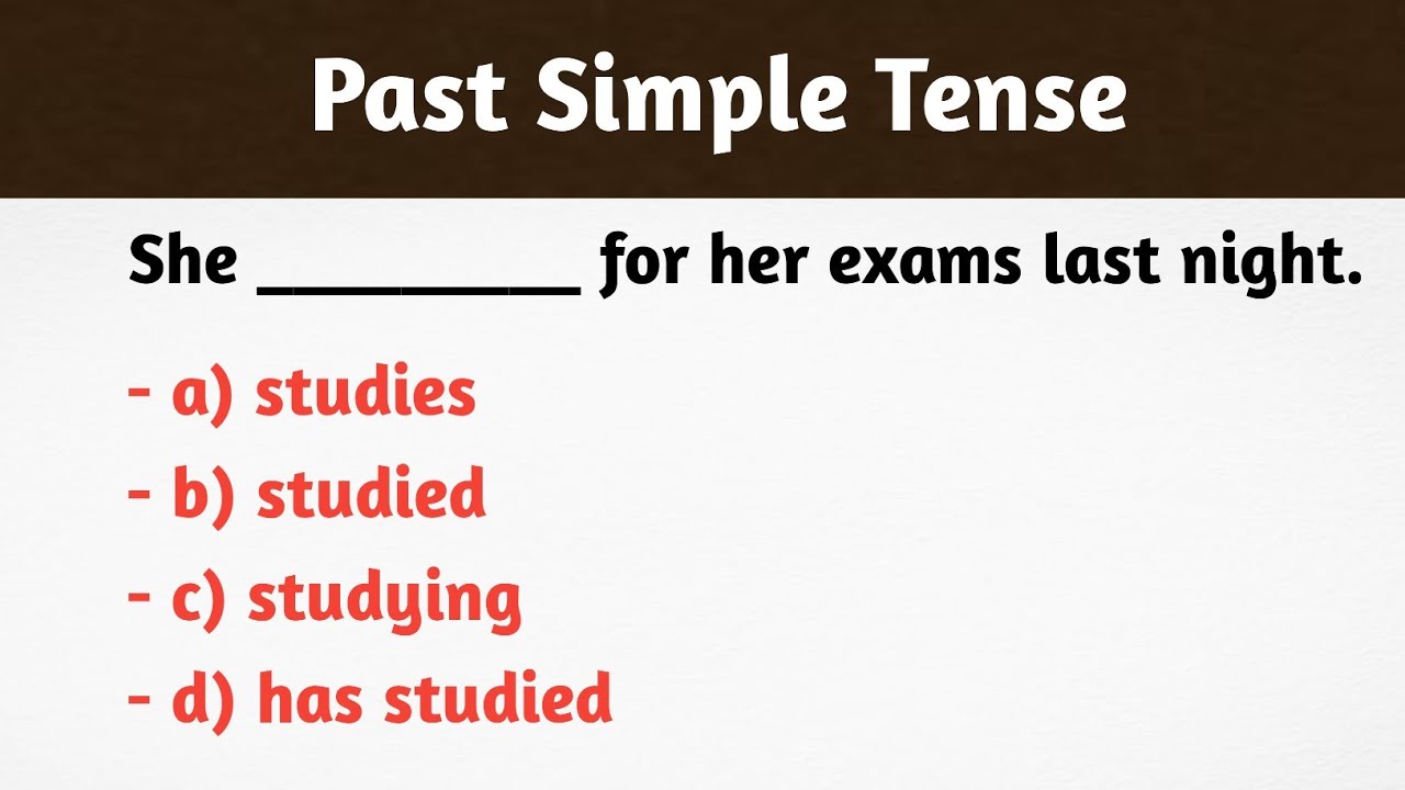 English Grammar Quiz | Past Simple Tense For Beginner's Learner's Level ...