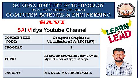 6th Sem CSE Computer Graphics and Visualization lab(18CSL67) - YouTube