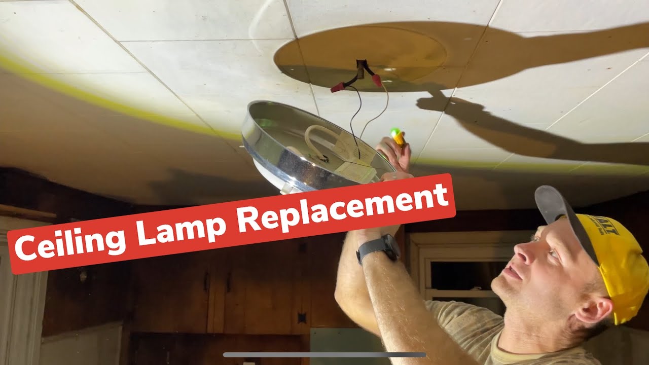 How To Safely Install / Replace a Ceiling Light Fixture Lamp - Full ...