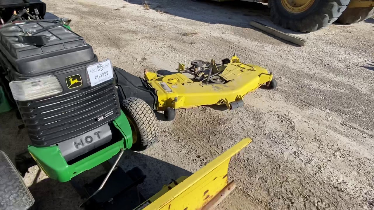 John Deere 345 Hydrostatic Mower with 54” Deck & 48” Snow Blade - #952 ...