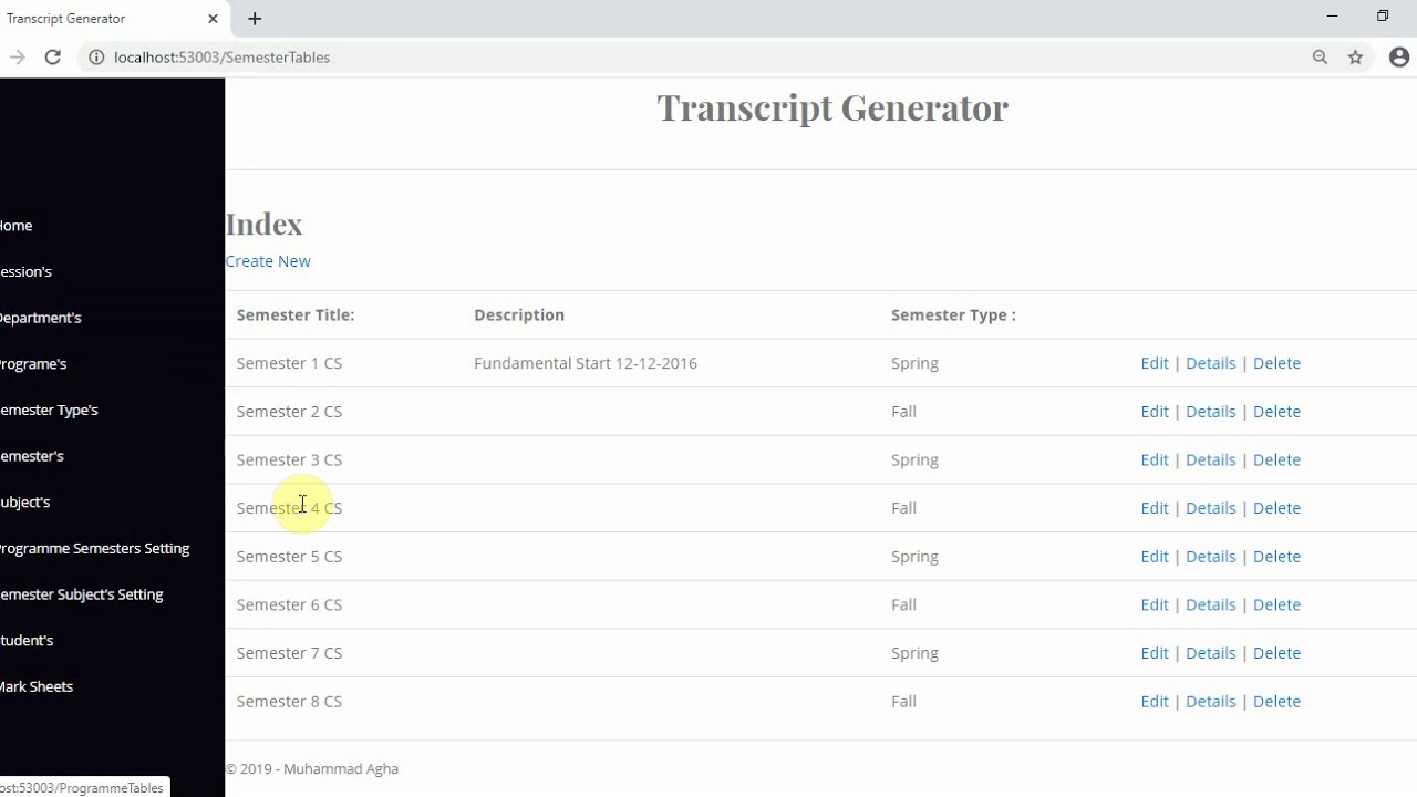 Transcript Generator Part 6-B Design Library Semeters Subjects Setting ...