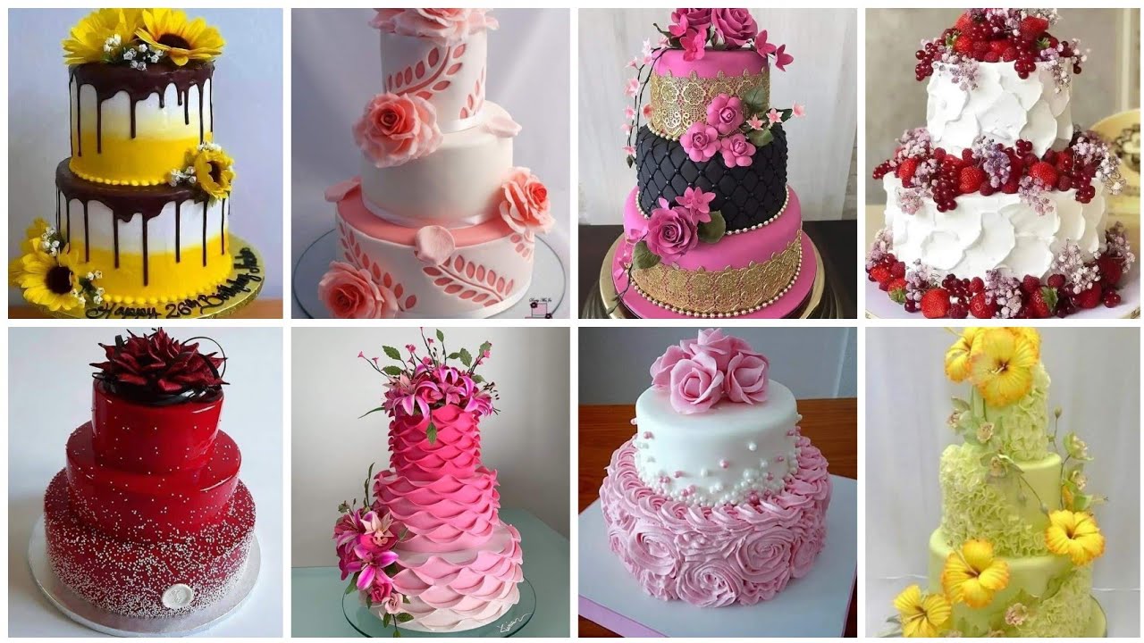 cake design| 2 tier cake design ideas| double tier cake design| unique ...
