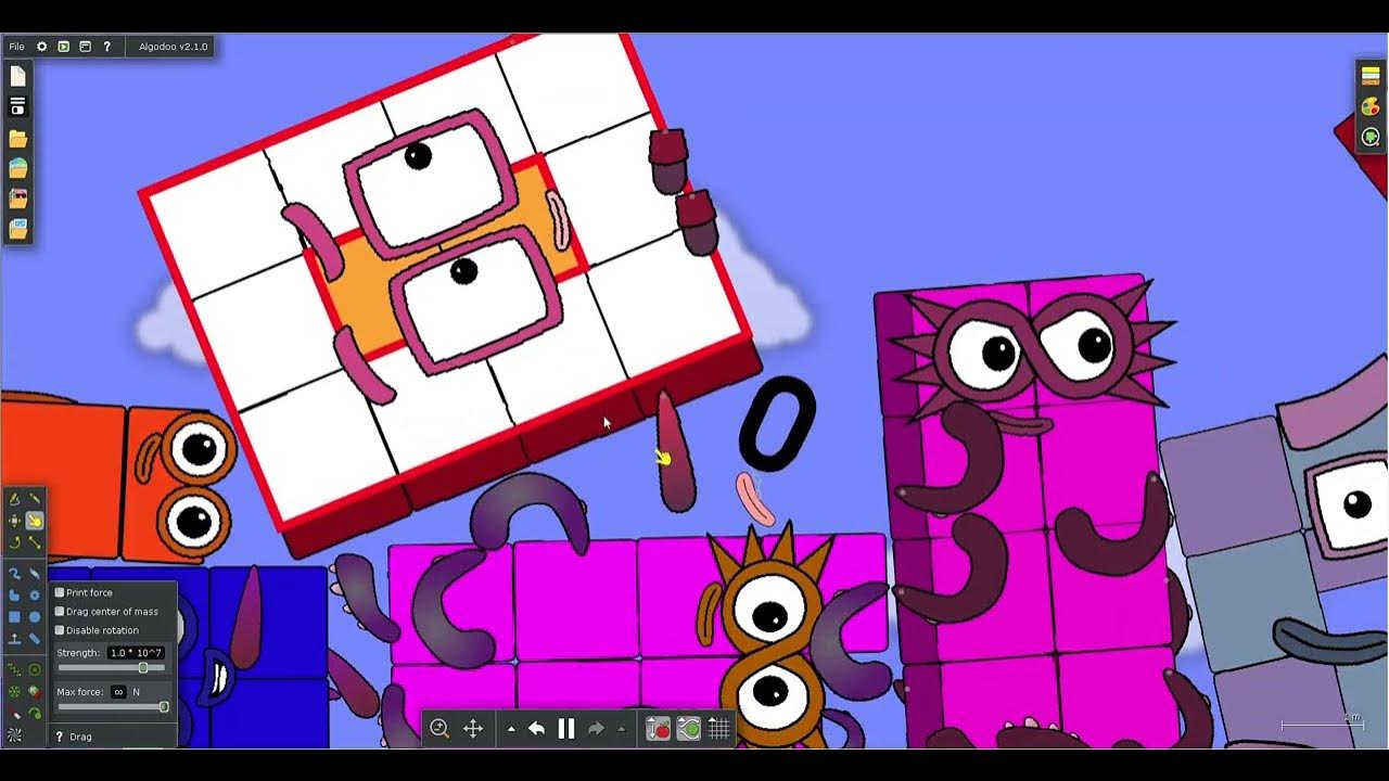Numberblocks 0 to 1000000 Battle 55 in Algodoo (V2) - YouTube