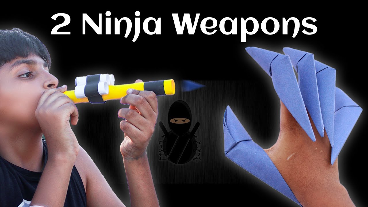 2 Origami Paper Ninja Weapons - SUPER AMAZING! Paper Weapons Easy to ...