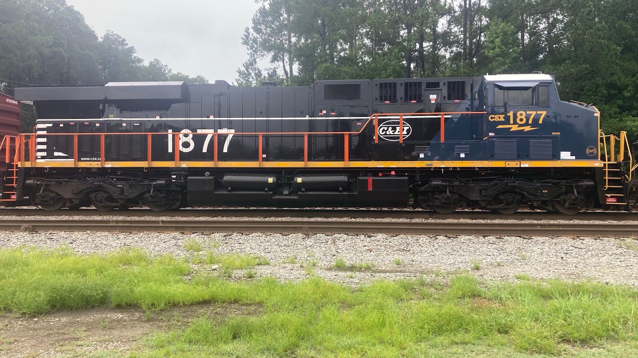 CSX 7231 Leads Long CSX M410 NB Manifest Train Low View With CSX 1877 C&EI Heritage Unit AS Mid ...