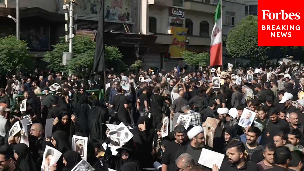 Massive Crowds Attend Funeral Procession In Tehran, Iran, For Iranian ...
