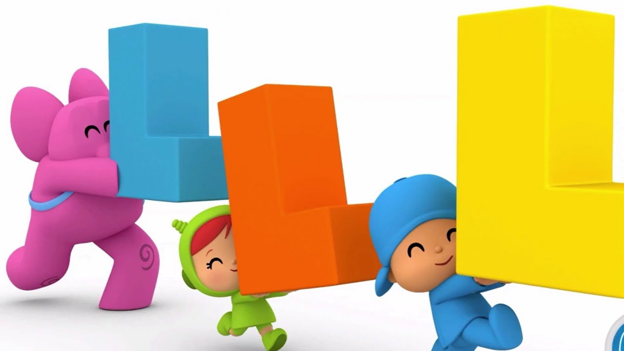 Pocoyó, Pato, Elly y Nina deben construir bloques para recuperar una nueva invitación [GamePlay ...