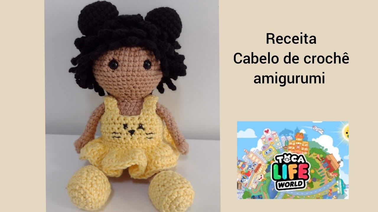 Cabelo de crochê para avatar do Toca Life World amigurumi/receita ...