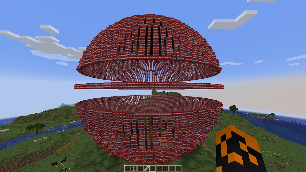 I made a mega TNT village protector sphere in ohio - YouTube