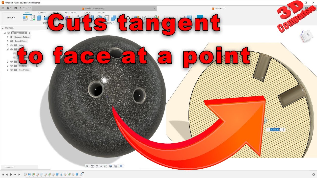 #fusion360 - Create a bowling ball (with references to CATIA V5 and ...