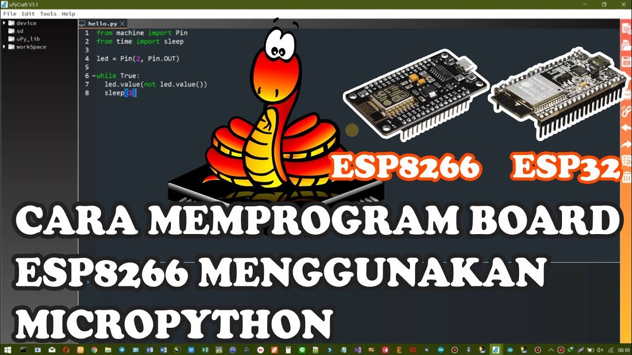 Iot • Micropython • Cara Memprogram Board Esp8266 Menggunakan Micropython Youtube 0193