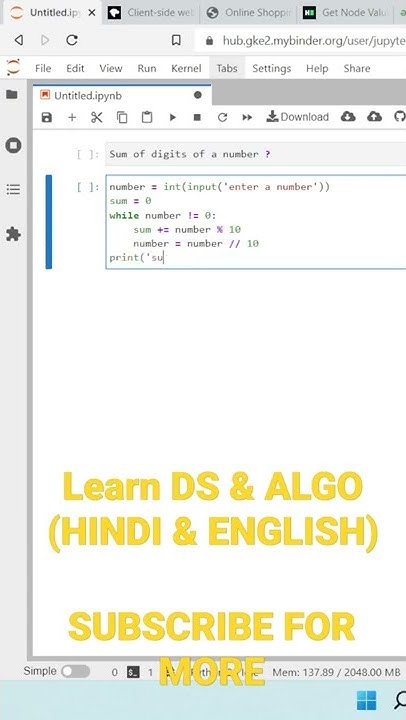 Sum Of Digits Of A Number In Python Learncs Python Datastructures Coding Coding Tutorial