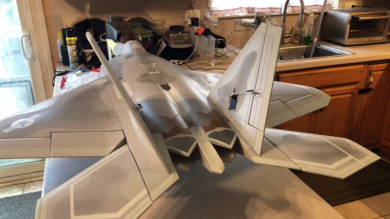 Freezing F22 Raptor Elevon testing - YouTube