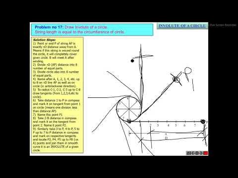 How To Draw An Involute Of a Circle & Its Tangent & Normal - YouTube