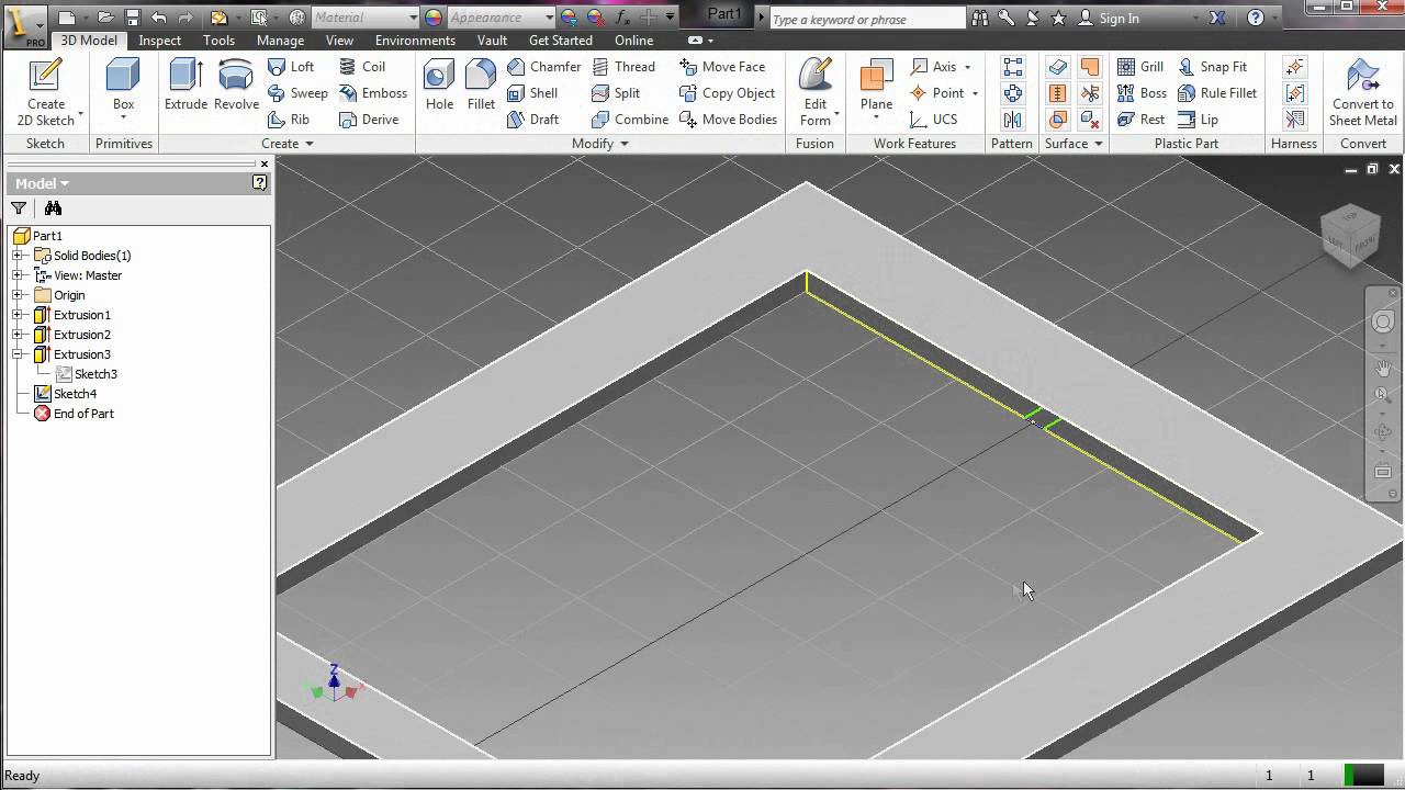 AutoDesk Inventor Pro - Vent Cover - YouTube