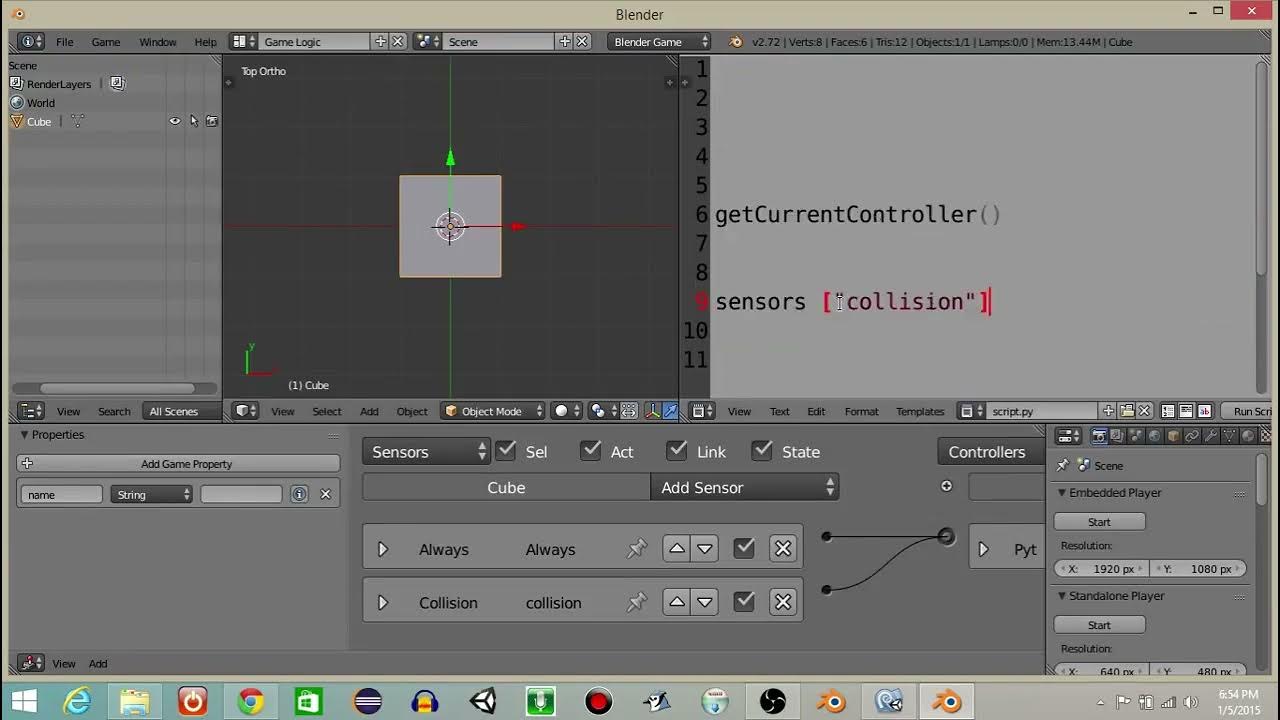 UPBGE - Storing Collision Object Name in String Python - YouTube