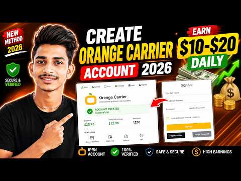How To Create Orange Carrier Account 2026 | Earn $10 to $20 daily from Orange Carrier🔥| IPRN Account