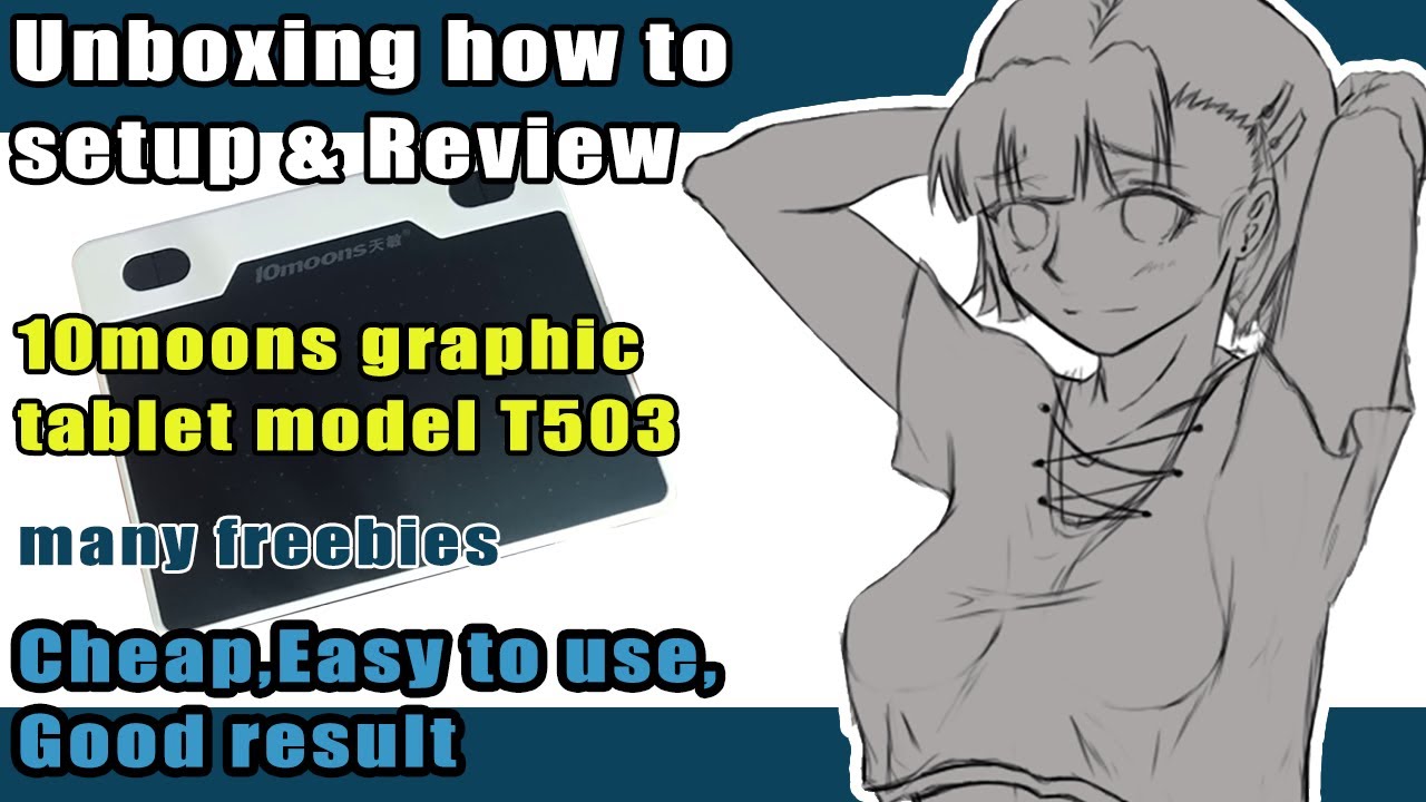 10MOONS GRAPHIC TABLET T503 UNBOXING AND REVIEW - YouTube