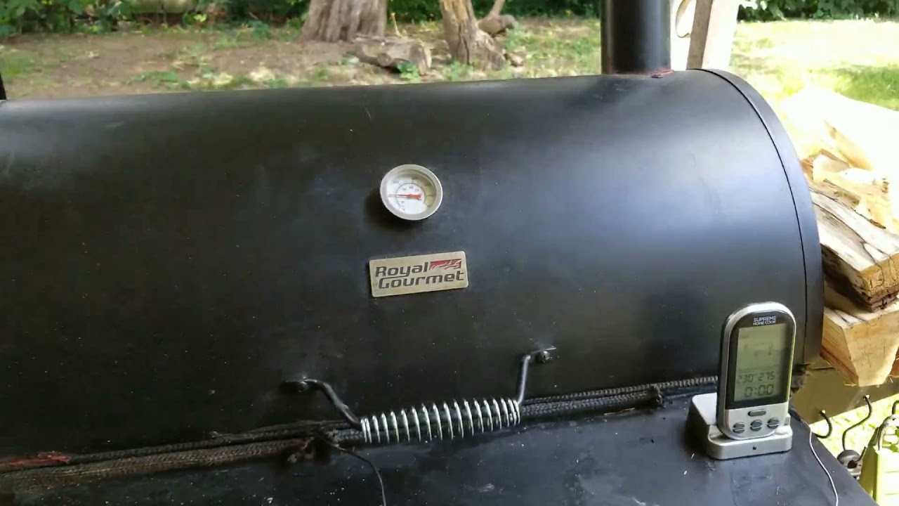 Royal Gourmet Offset smoker ! Getting smoker up to temperature!! - YouTube