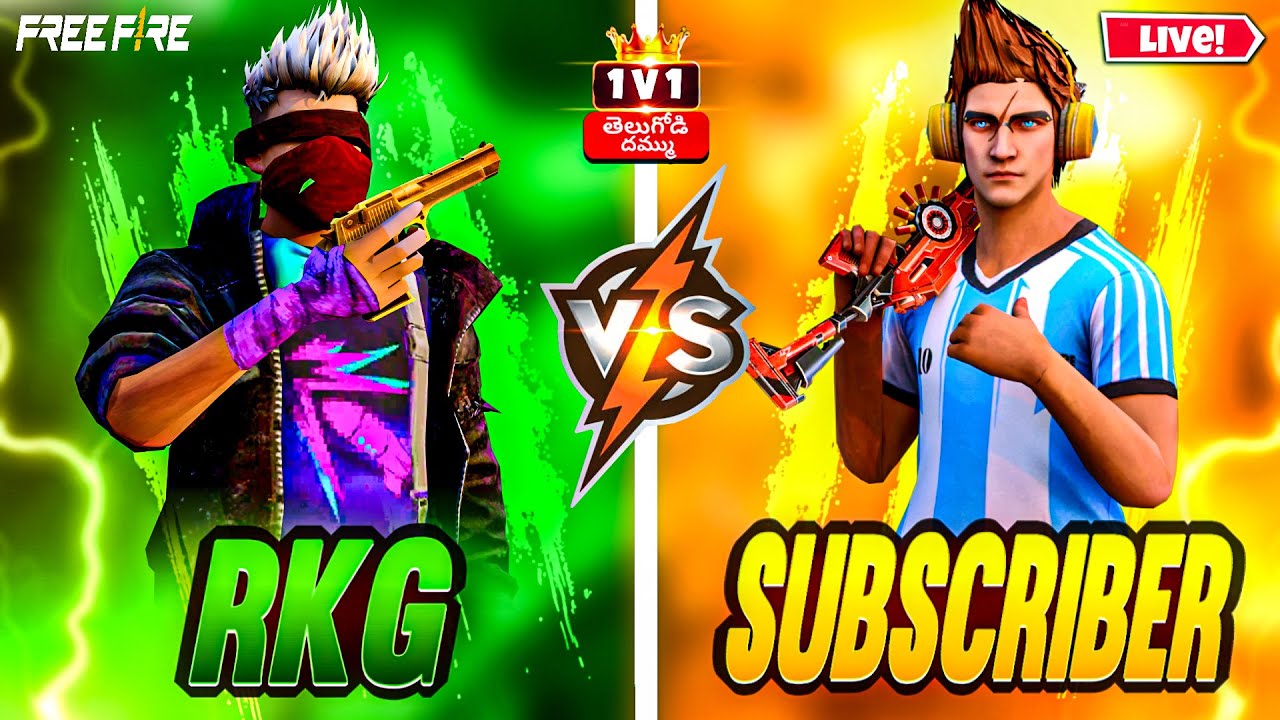 Rock Kumar Gaming || Free Fire Live Telugu Facecam || 1 V 1 @hakaitv333 ...