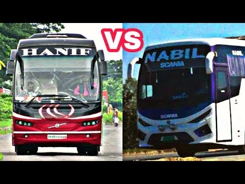 Nabil SCANIA chasing Hanif VOLVO b9r i-shift at Dhaka-Rangpur highway ...