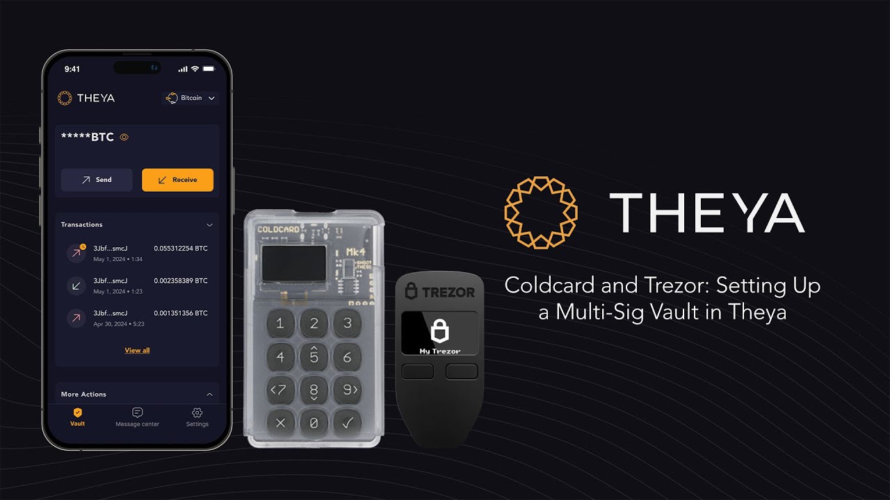Coldcard and Trezor: Setting Up a Multi-Sig Vault in Theya - YouTube