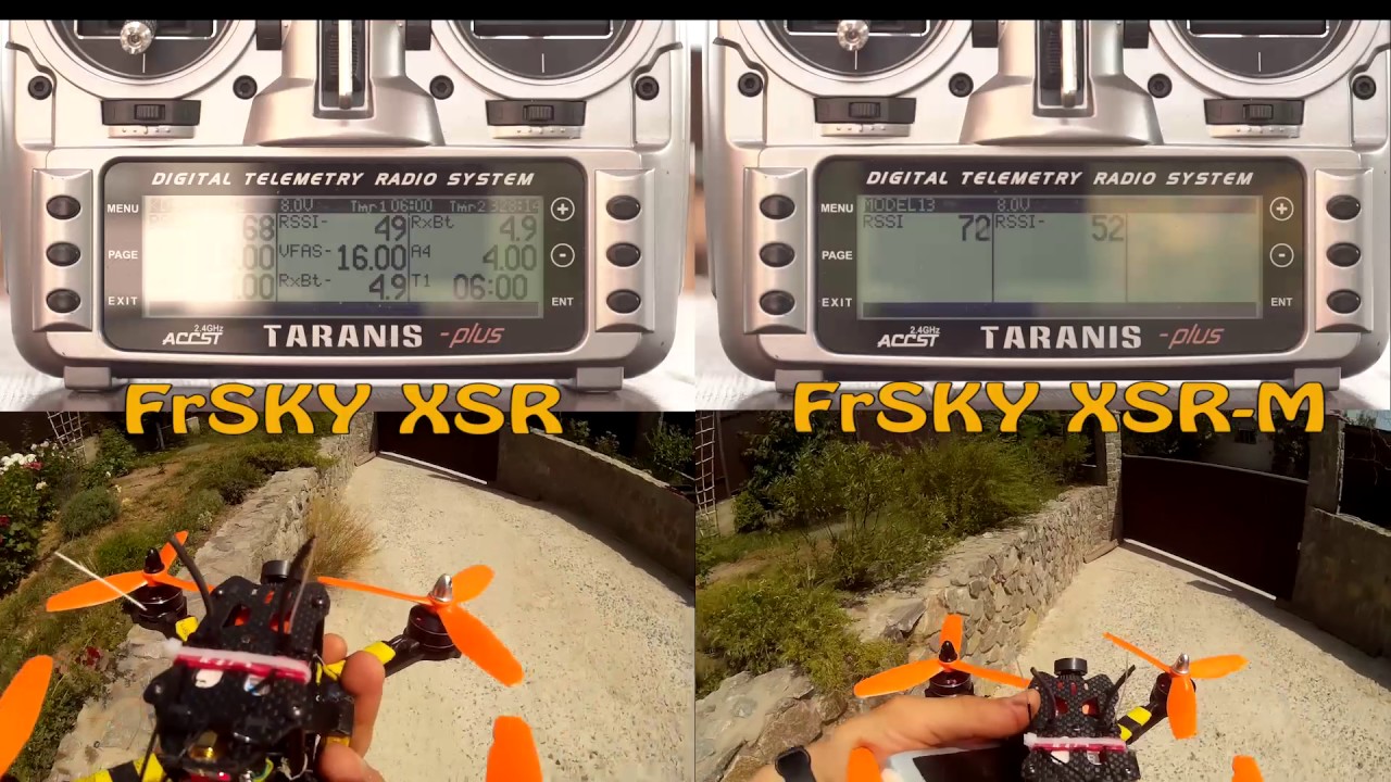 FrSKY XSR-M v/s XSR RSSI test - YouTube