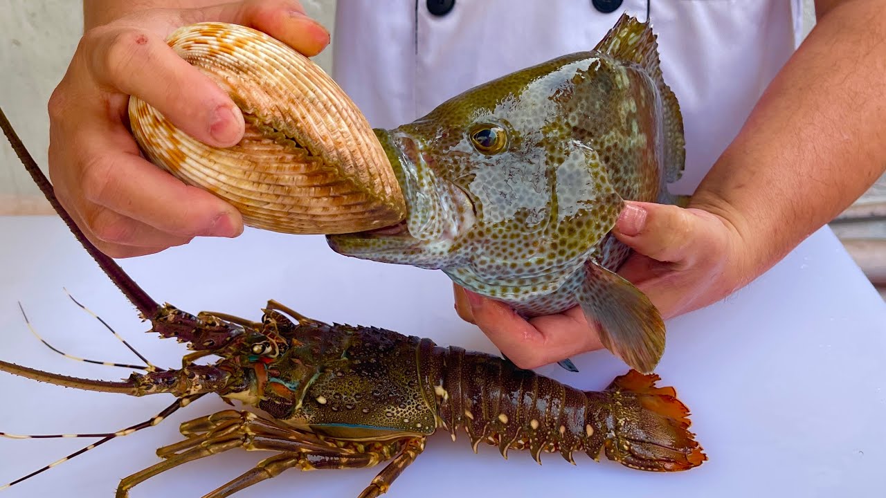 Recipe for making sashimi of grouper, lobster, and clams // Vn Chef ...