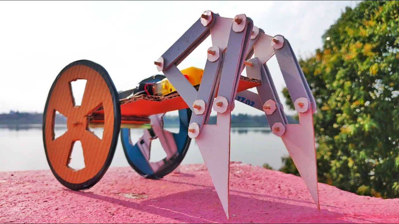 How To Make Walking Robot With PVC Plastic || Walking Robot With Gear ...