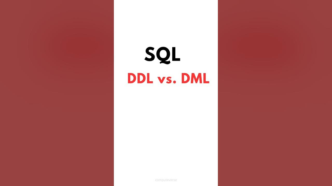 📌SQL DDL vs. DML 📌 - YouTube
