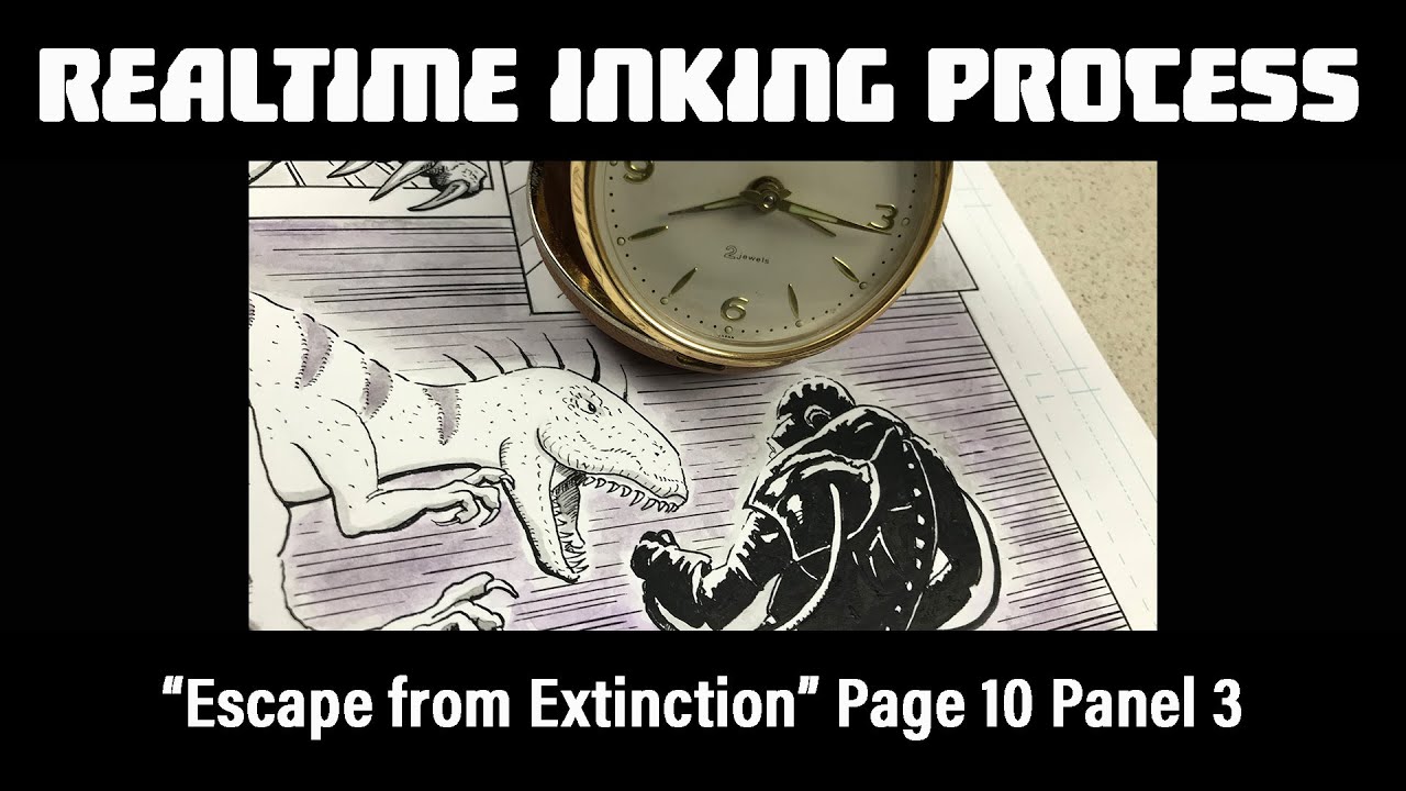 REALTIME INKING PROCESS //Discover How I Inked My Comic Space Adventure "Escape from Extinction ...
