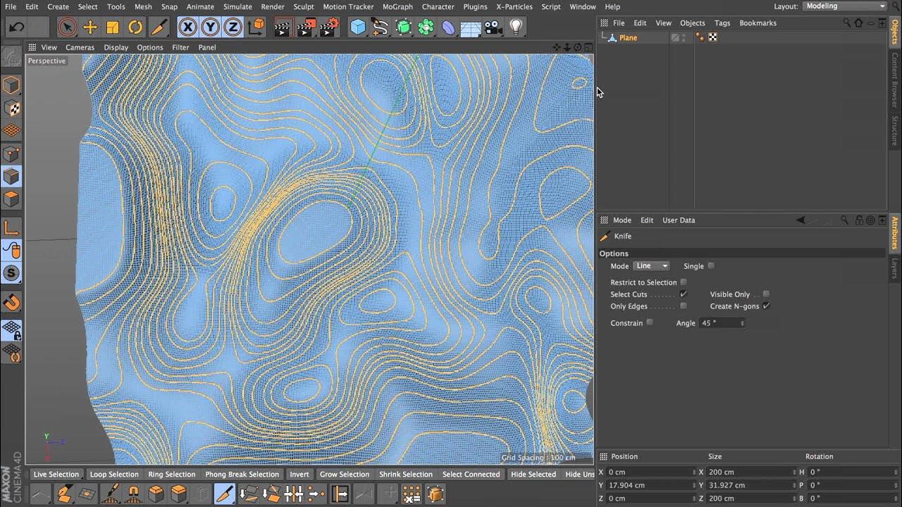 C4D TUTORIAL : TURNING A NOISE PATTERN INTO SPLINES - YouTube