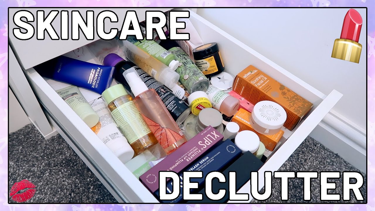 HUGE SKINCARE DECLUTTER | SKINCARE COLLECTION DECLUTTER WITH ME AUGUST ...