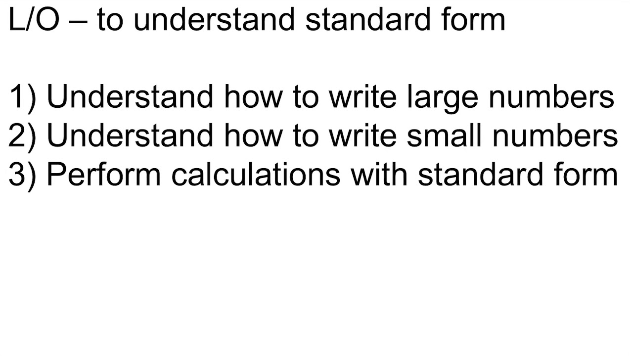 Year 9 standard form intro video part 1 - YouTube